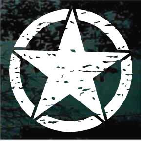 Distressed Military Star Jeep Decals & Stickers | Decal Junky