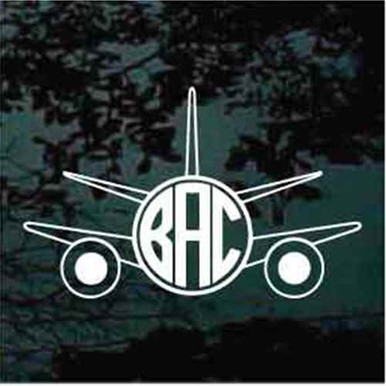 Airplane Monogram Car Decals & Window Stickers | Decal Junky