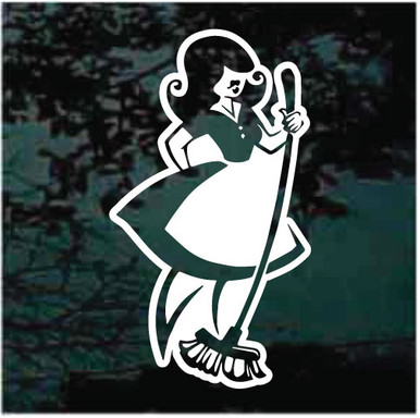 Sweeping Maid Cleaning Decals & Stickers | Decal Junky