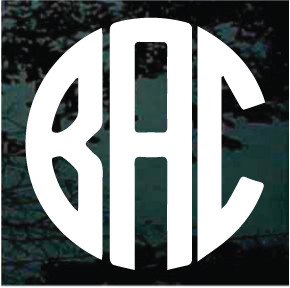 Circle Monogram Decals & Stickers for Cars, Trucks, and Windows