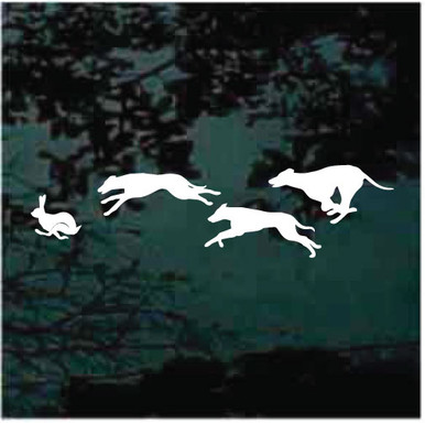 Beagle Chasing Rabbit Decals & Stickers | Decal Junky