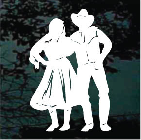 Cowboy & Cowgirl Line Dancing Car Decals & Stickers | Decal Junky