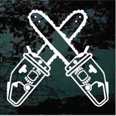 Detailed Chainsaws Crossed Decals - Decal Junky