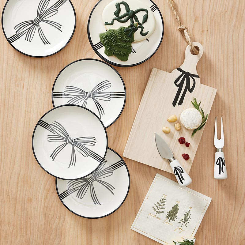 Black Bow Appetizer Plates - Set of 4 - [Wholesale]Santa Barbara Design ...