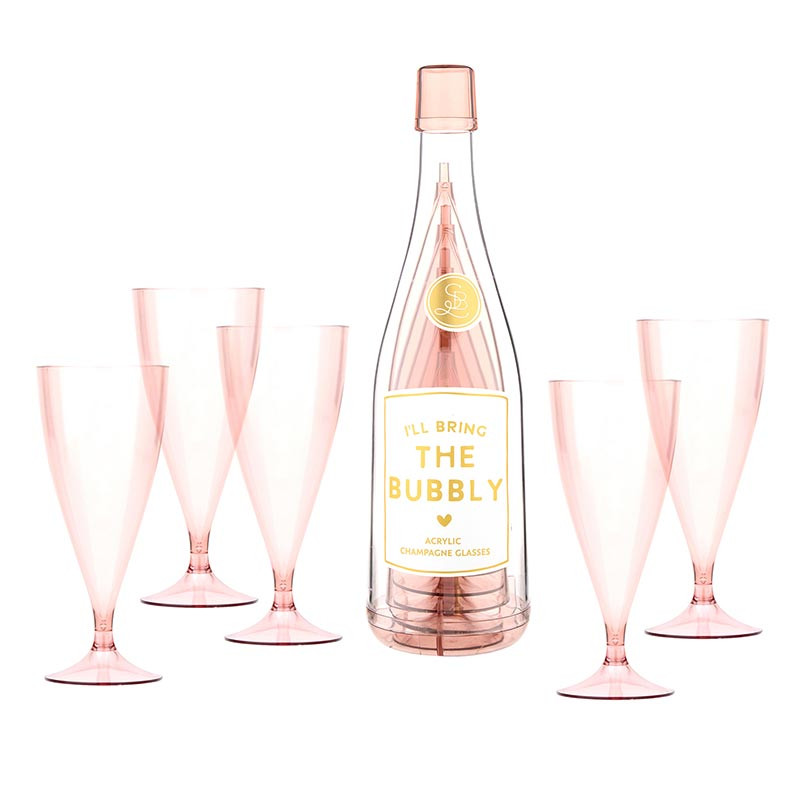 Acrylic Champagne Bottle + Glasses - The Bubbly - [Wholesale]Santa ...