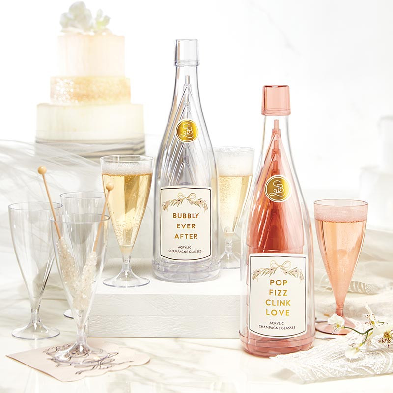 Acrylic Champagne Bottle + Glasses - Bubbly Ever After - [Wholesale ...
