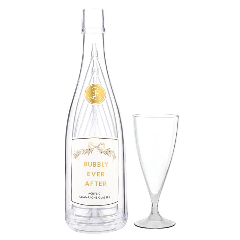 Acrylic Champagne Bottle + Glasses - Bubbly Ever After - [Wholesale ...