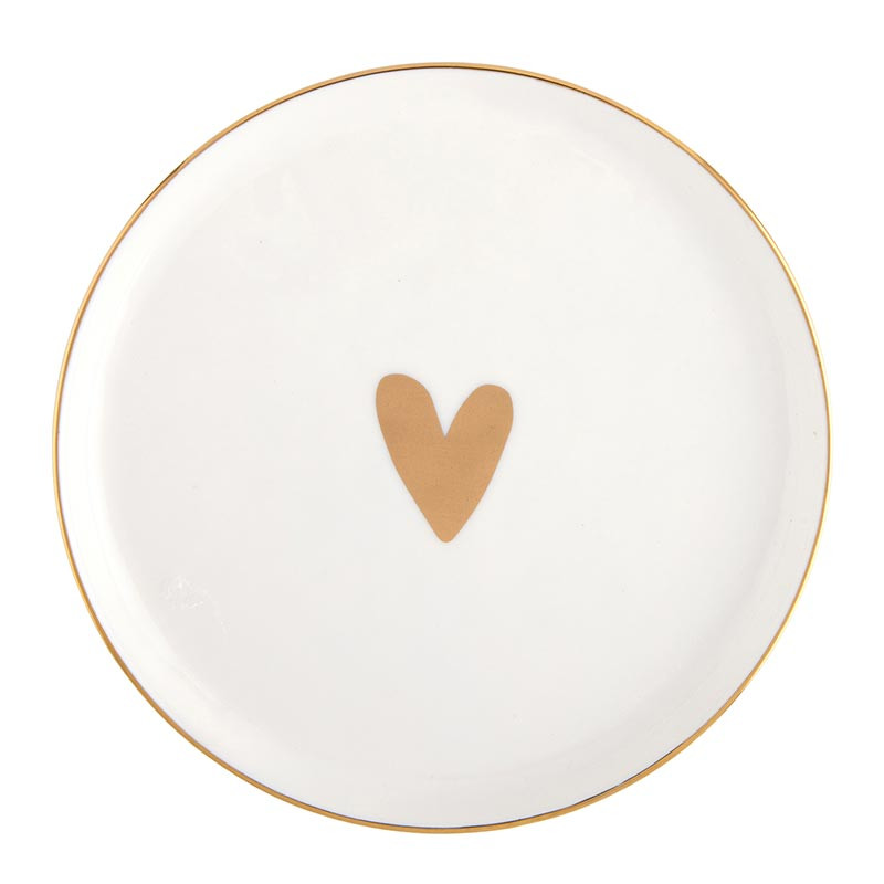 Ceramic Appetizer Plates - Gold Foil Heart - Set of 4 - [Wholesale ...