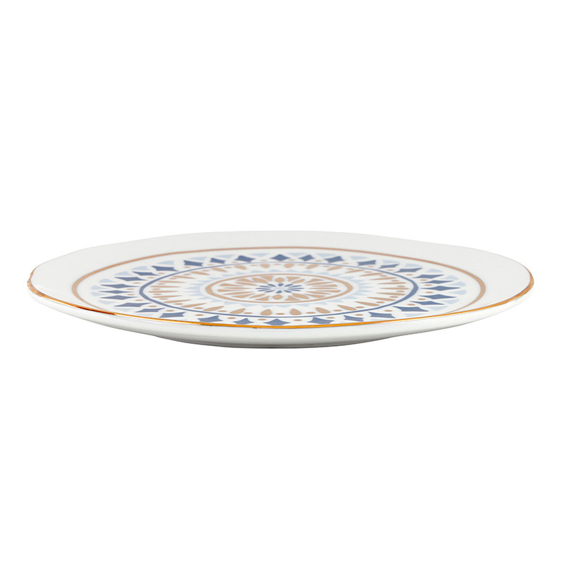 Ceramic Appetizer Plates - Printed Blue Pattern - Set of 4 - [Wholesale ...