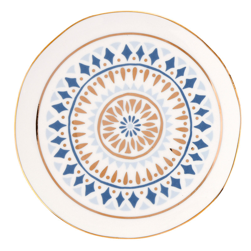 Ceramic Appetizer Plates - Printed Blue Pattern - Set of 4 - [Wholesale ...