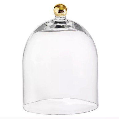 Glass Cloche with Gold Knob - Small - [Wholesale]Santa Barbara Design ...