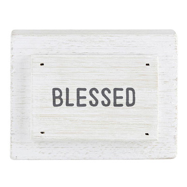 Face to Face Wood Block - Blessed - [Wholesale]Santa Barbara Design Studio