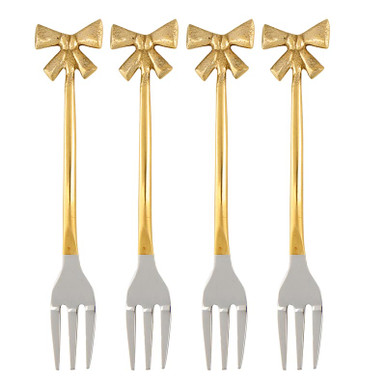 Gold Bow Forks - Set of 4 - [Wholesale]Santa Barbara Design Studio