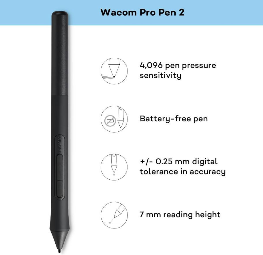 Wacom Intuos Small Black Drawing Graphics Tablet & Wacom Pen 4K