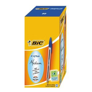 Bic Cristal Medium Ballpoint Pen Blue Pk 50 - Making IT Green