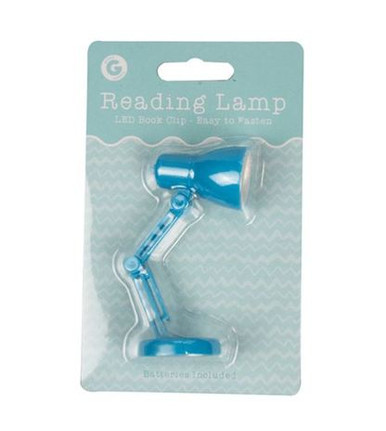 Mini LED Table Reading Lamp - Battery Powered with Book Clip - Blue ...