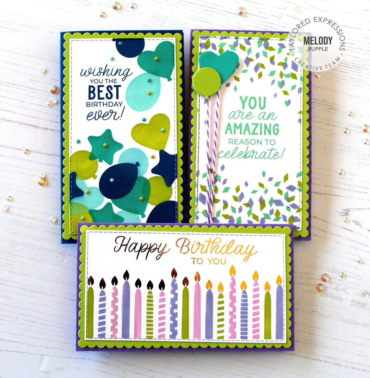 Triple Slim Layering Stencil - Celebrate