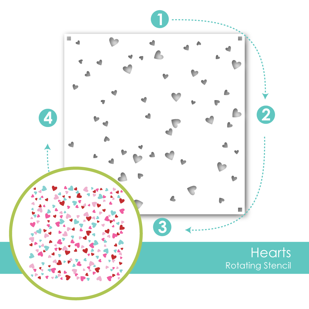 Rotating Hearts Stencil