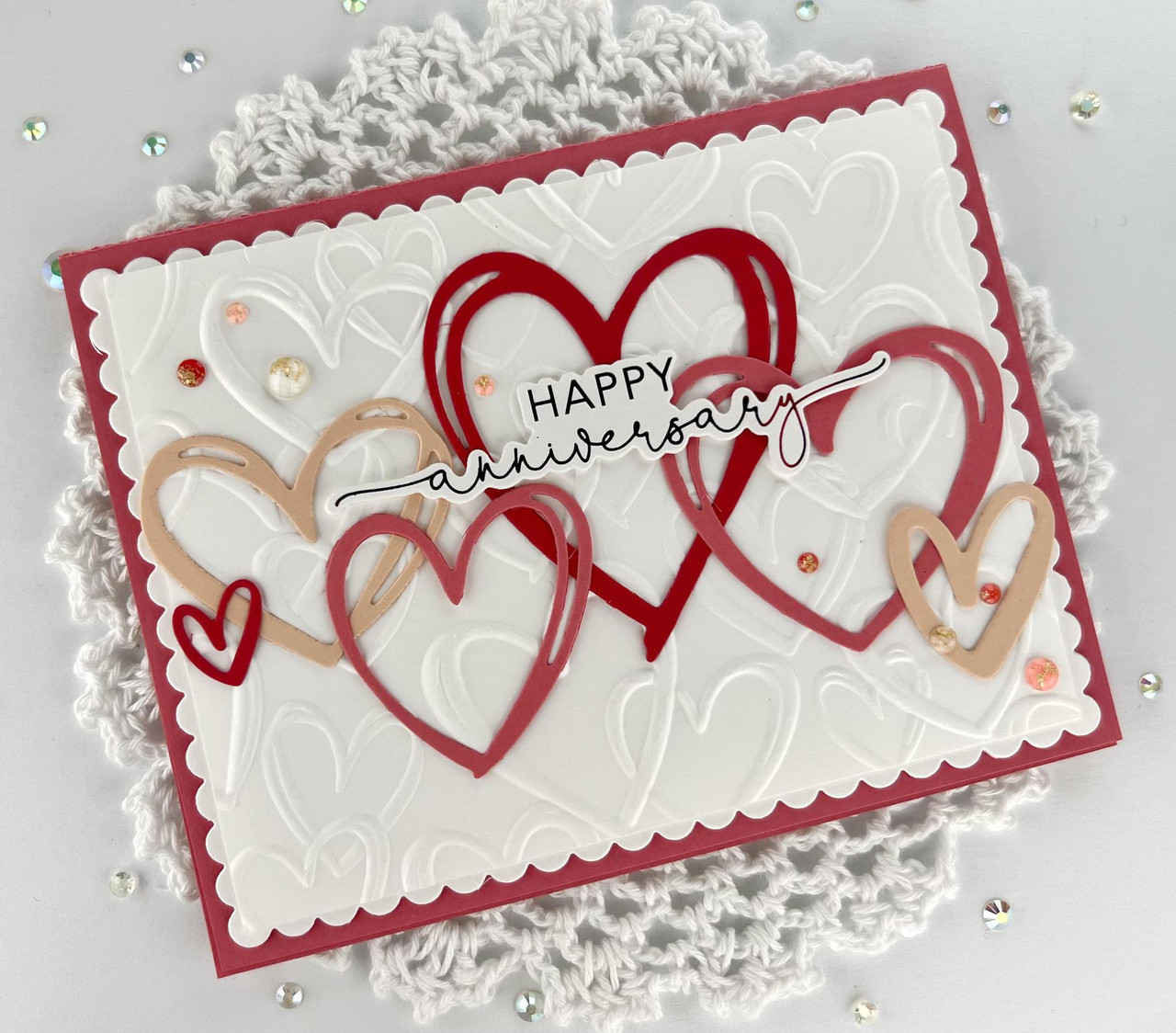 Sketched Hearts 3D Embossing Folder