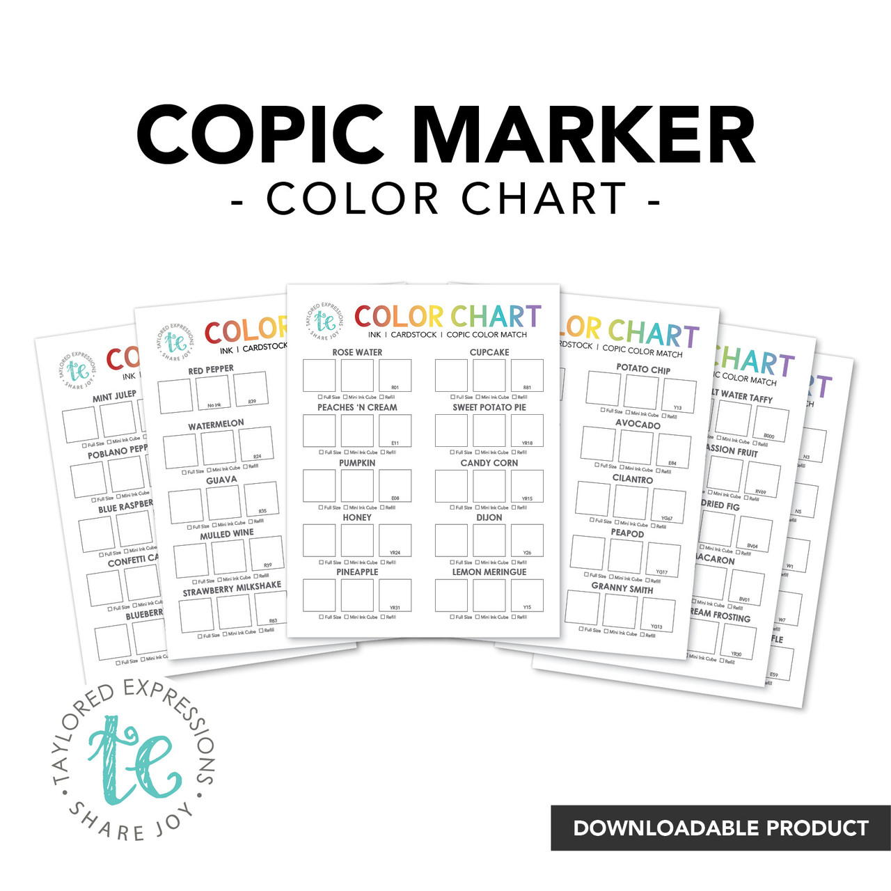 Copic Hand Color Chart Printable