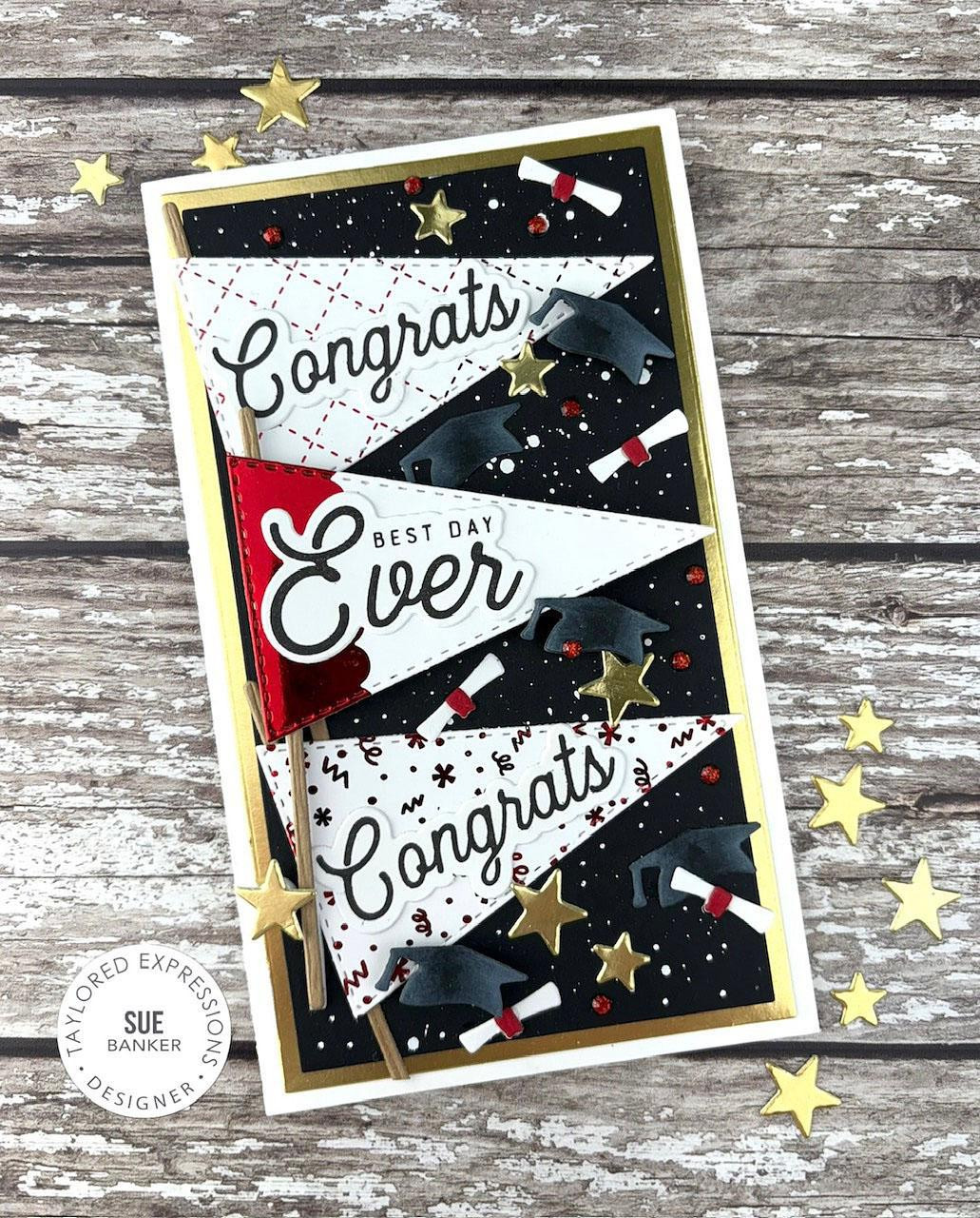 Perfect Pennant Clear Stamp Set - Grad