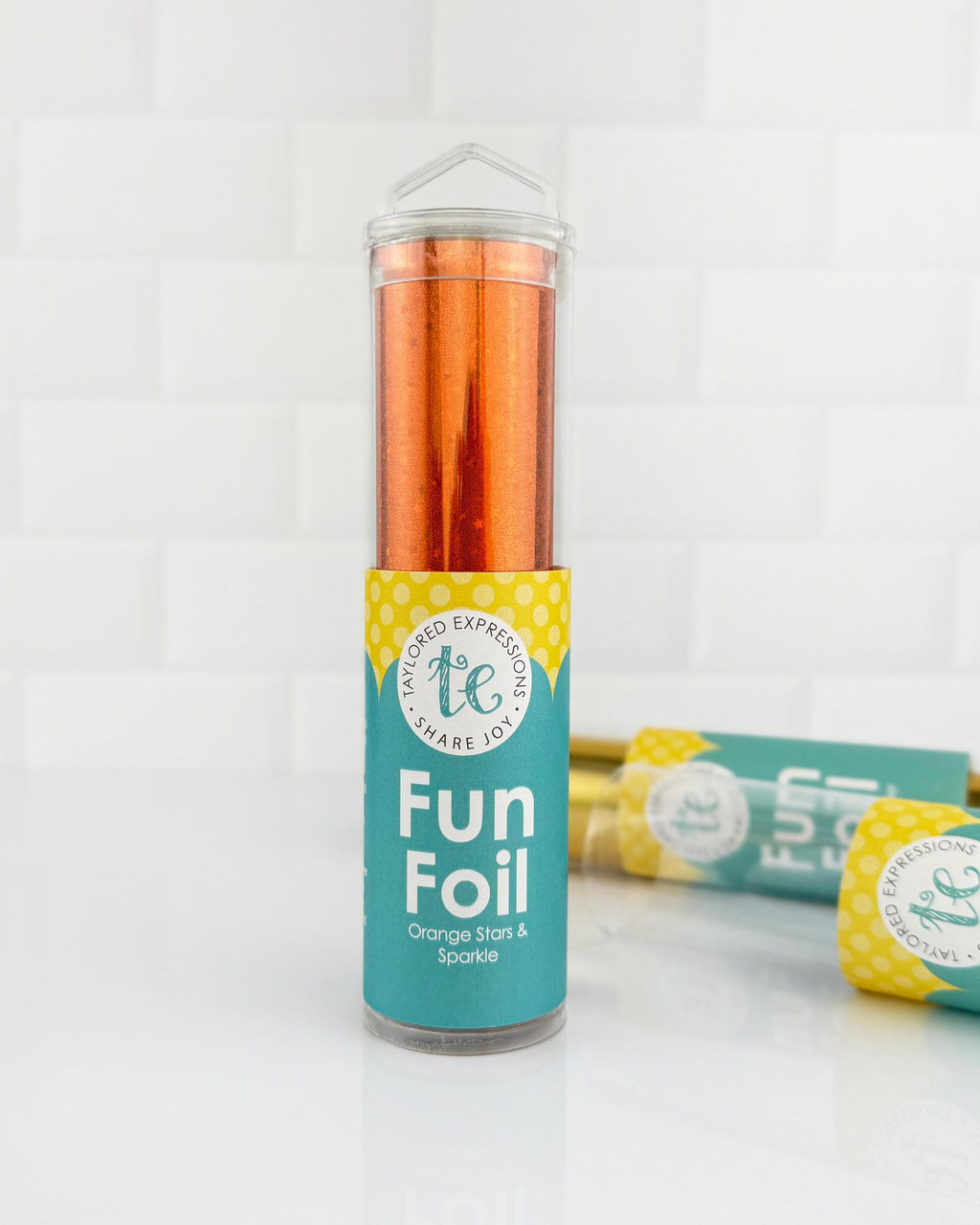 TE Fun Foil - Orange Stars & Sparkle