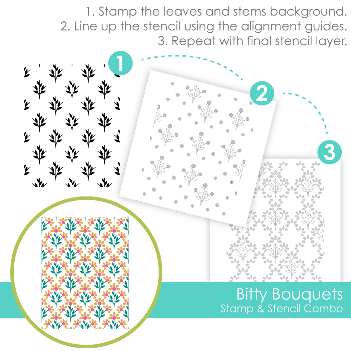 Bitty Bouquets Stamp & Stencil Combo