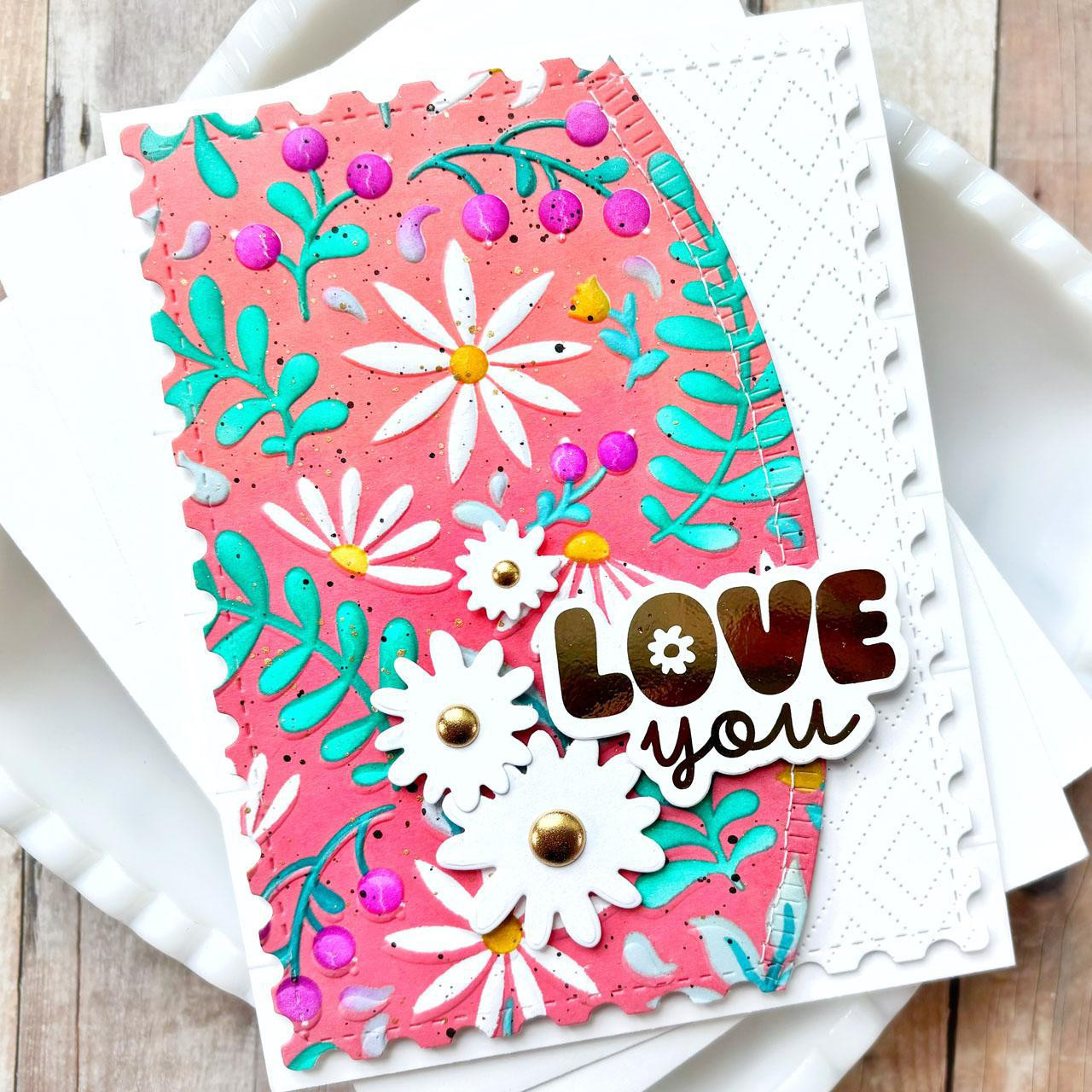 Flower Fields Stamp & Stencil Combo