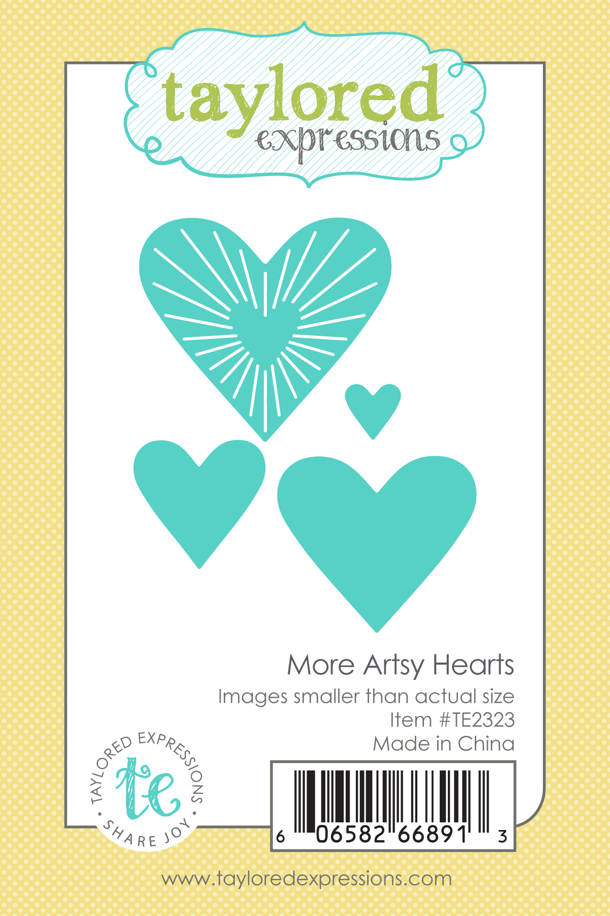Artsy Hearts 6x6 Background Stamp & Die Combo