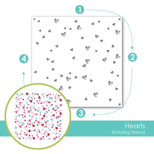 Rotating Hearts Stencil