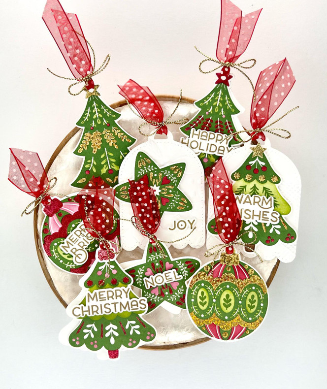 Folk Holiday Tags Stamp & Stencil Combo