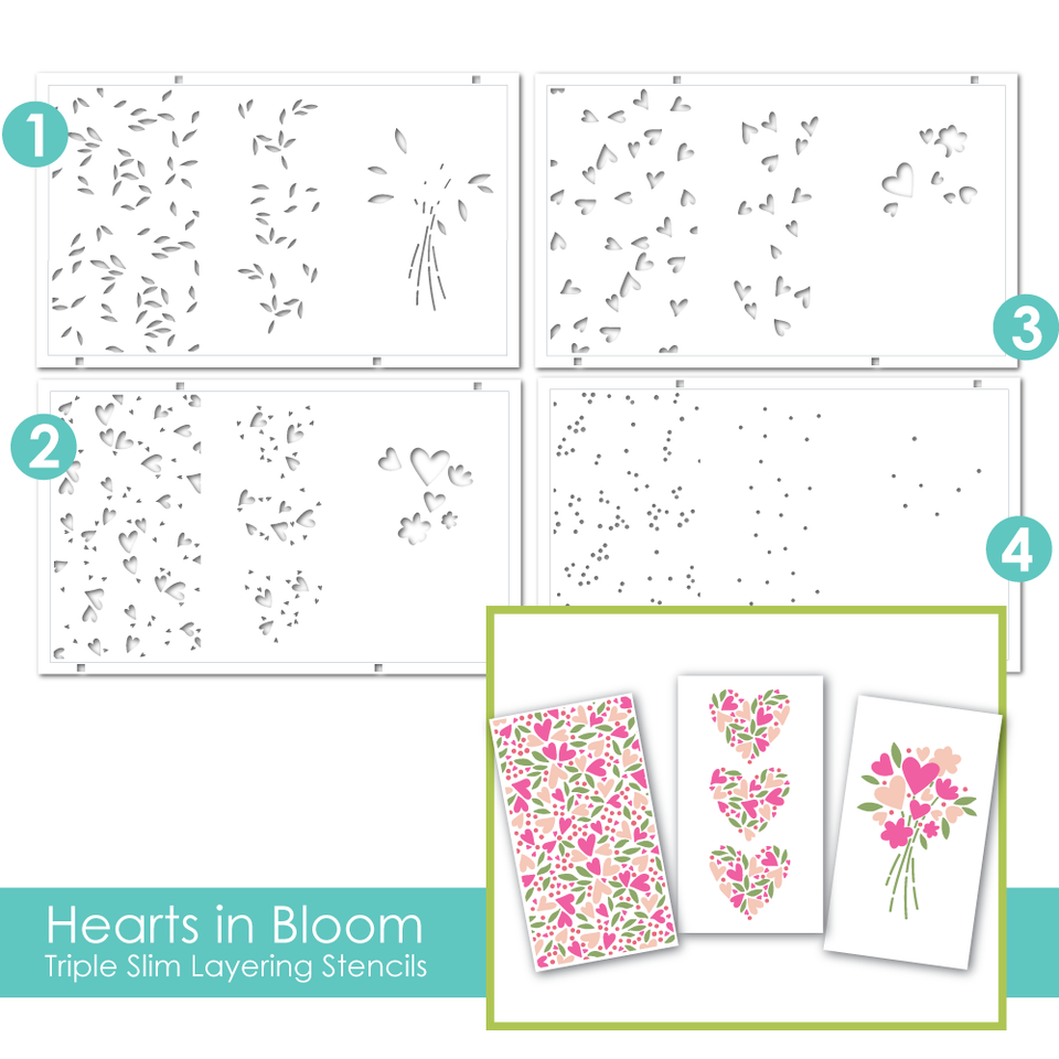Triple Slim Layering Stencil - In the Garden