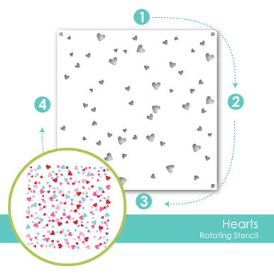 Rotating Hearts Stencil