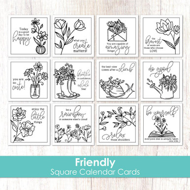 Square Calendar Cards - Friendly