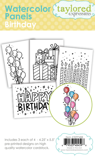 Watercolor Panels - Birthday