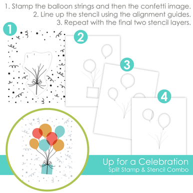 Up for a Celebration Split Stamp & Stencil Combo