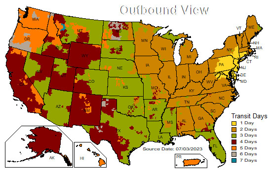 UPS GROUND TRANSIT MAP