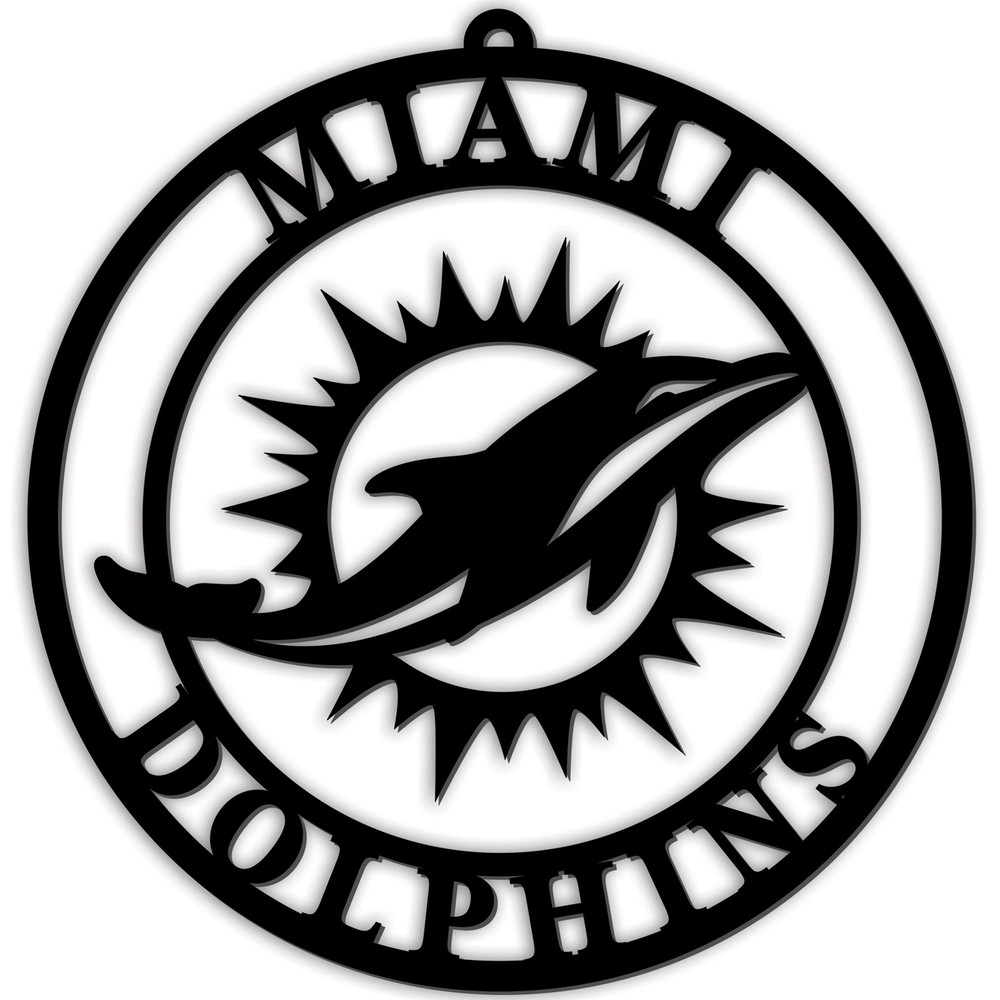 Miami Dolphins Silhouette Logo Cutout Door Hanger - Sports Unlimited