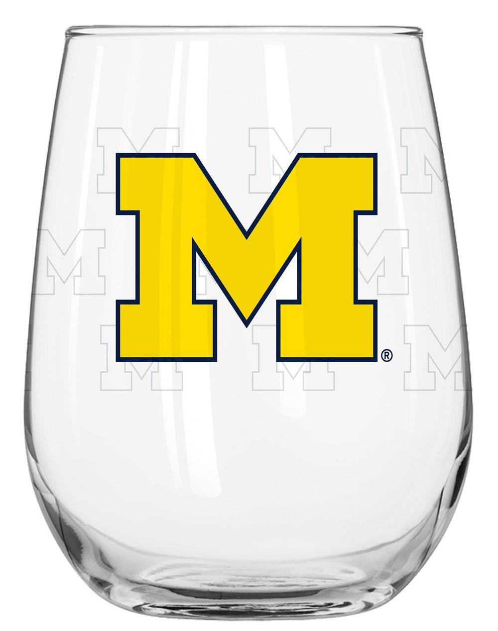 Michigan Wolverines 16 oz. Satin Etch Curved Beverage Glass - Sports ...
