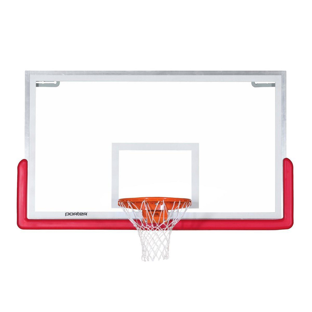 Porter Center-Strut Rectangular Glass Backboard - Sports Unlimited