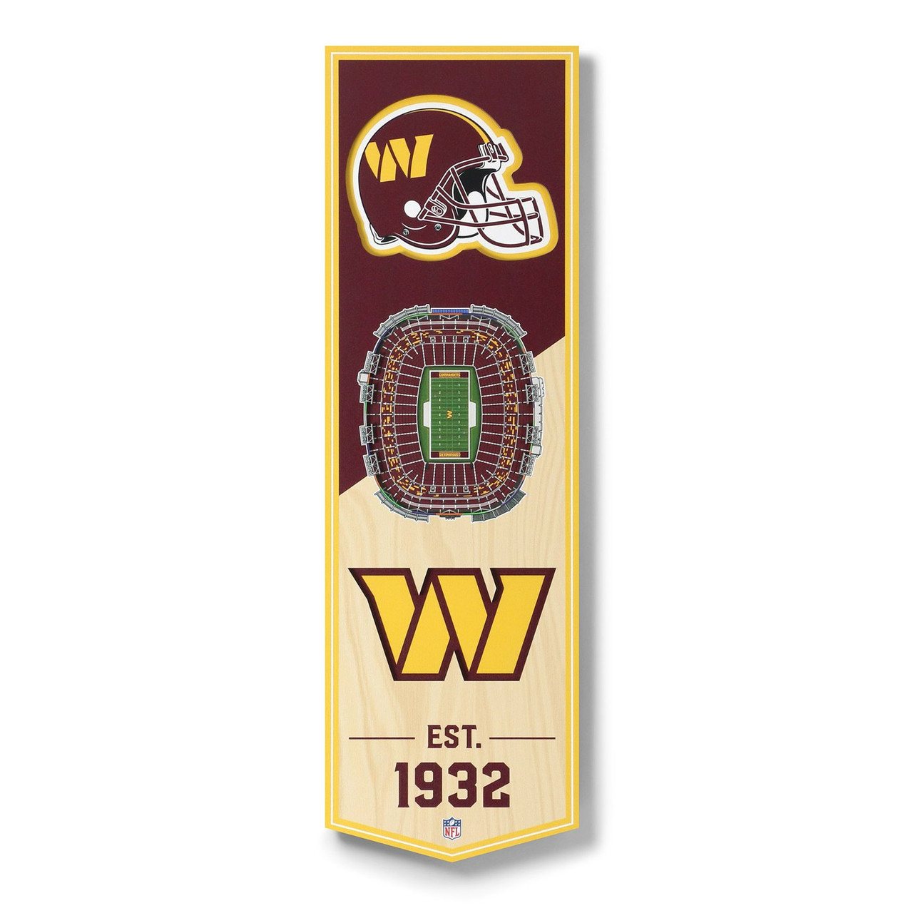 Washington Commanders 6" x 19" 3D Stadium Banner Wall Art - Sports ...