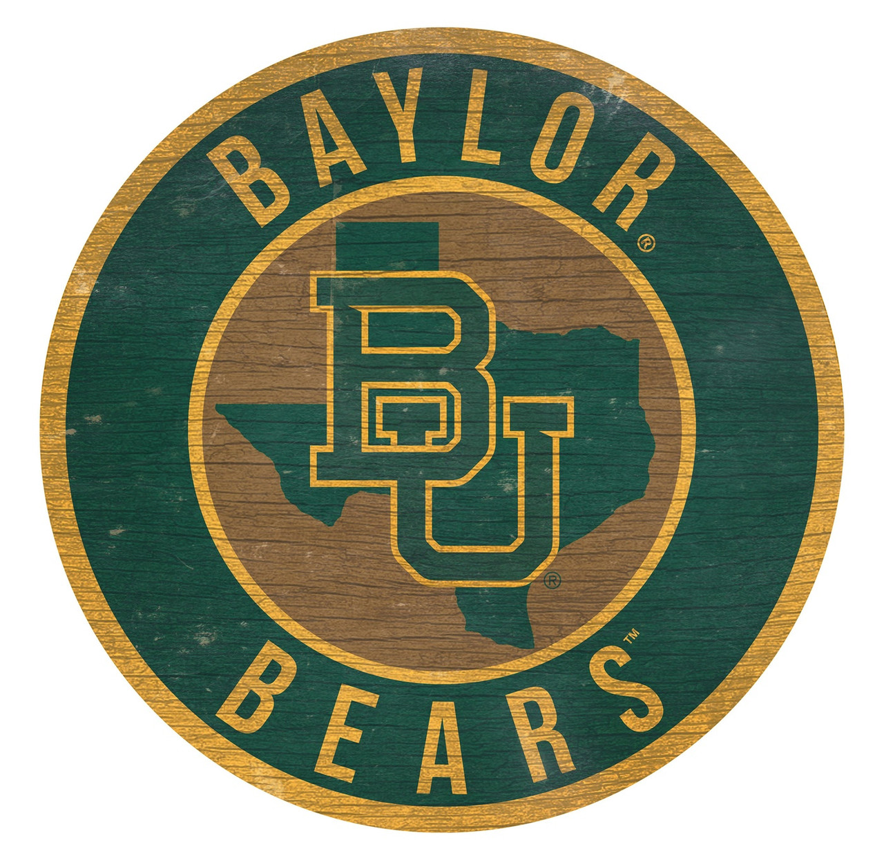 Baylor Bears 12" Team Color Logo State Sign - Sports Unlimited