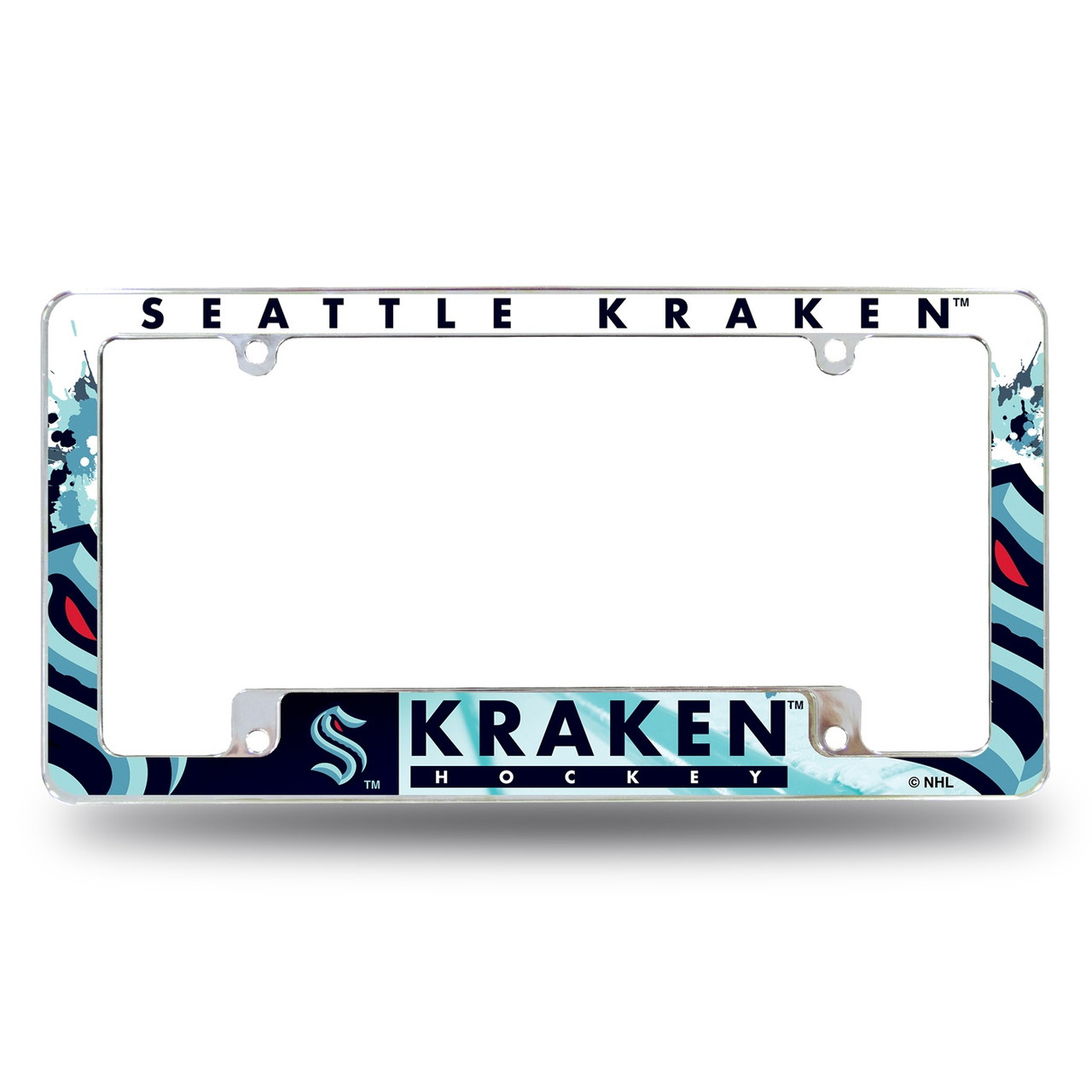 Seattle Kraken All Over Chrome License Plate Frame - Sports Unlimited