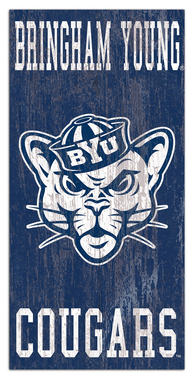 BYU Cougars 6" x 12" Heritage Logo Sign - Sports Unlimited