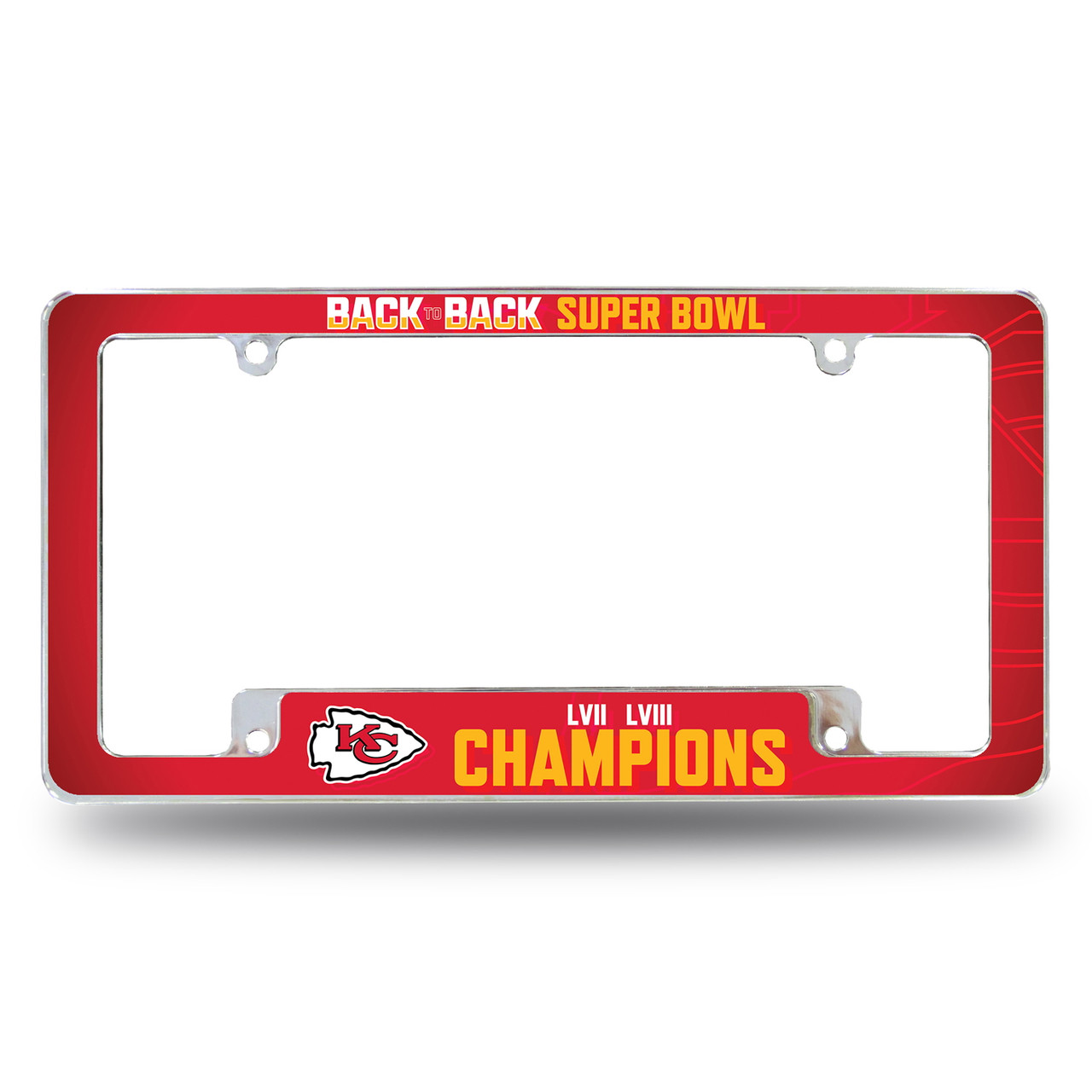 Kansas City Chiefs Back to Back Champs All Over Chrome License Plate ...