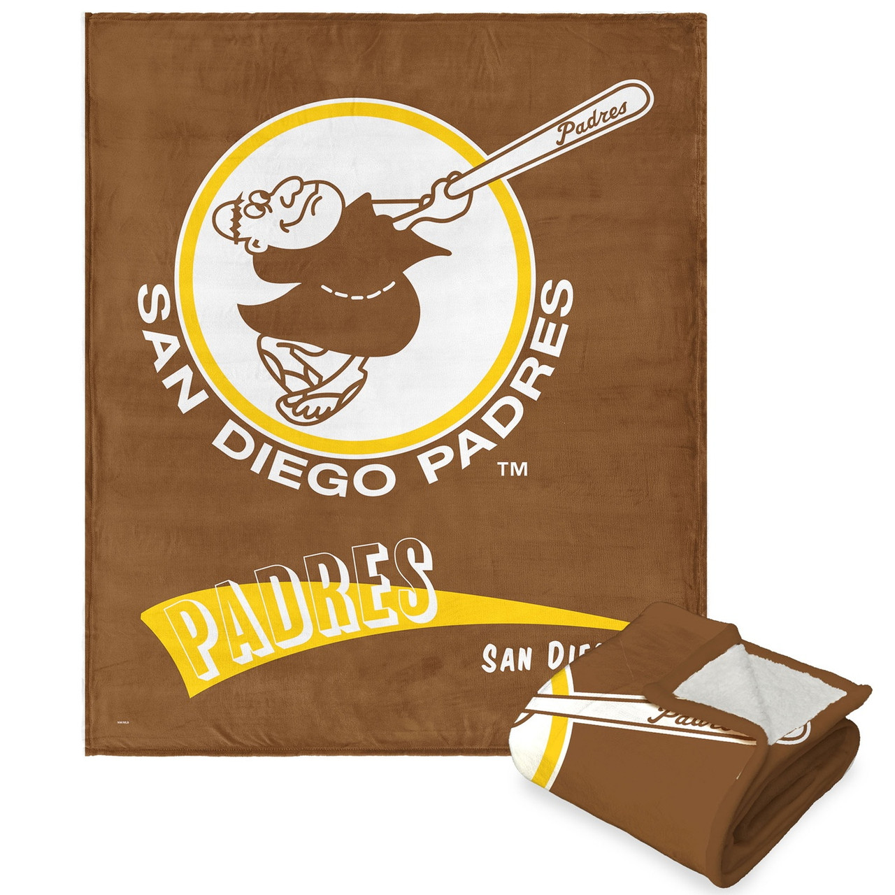San Diego Padres 50" x 60" Throwback Silk Touch Sherpa Throw Blanket ...