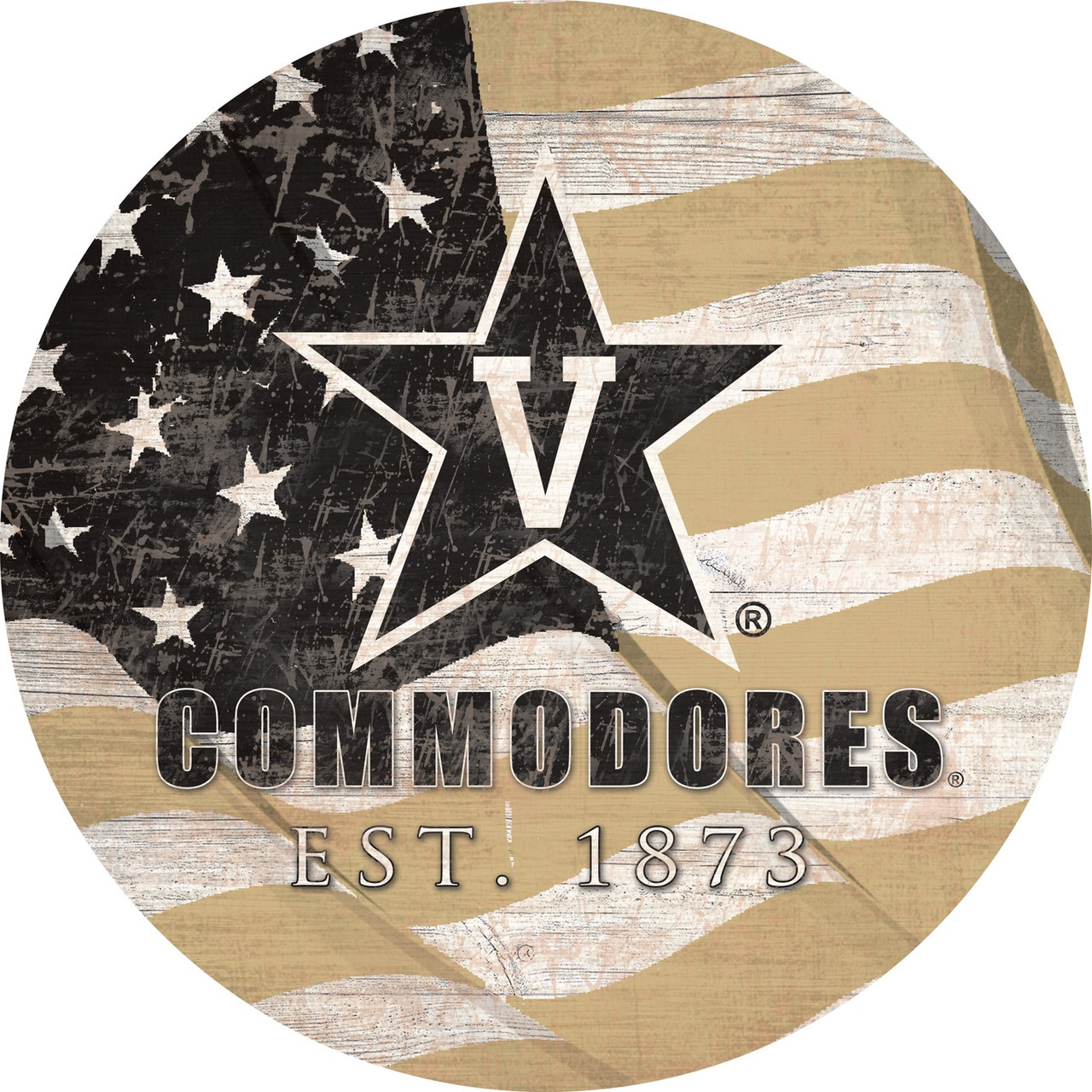 Vanderbilt Commodores 24" Team Color Flag Circle Sign - Sports Unlimited