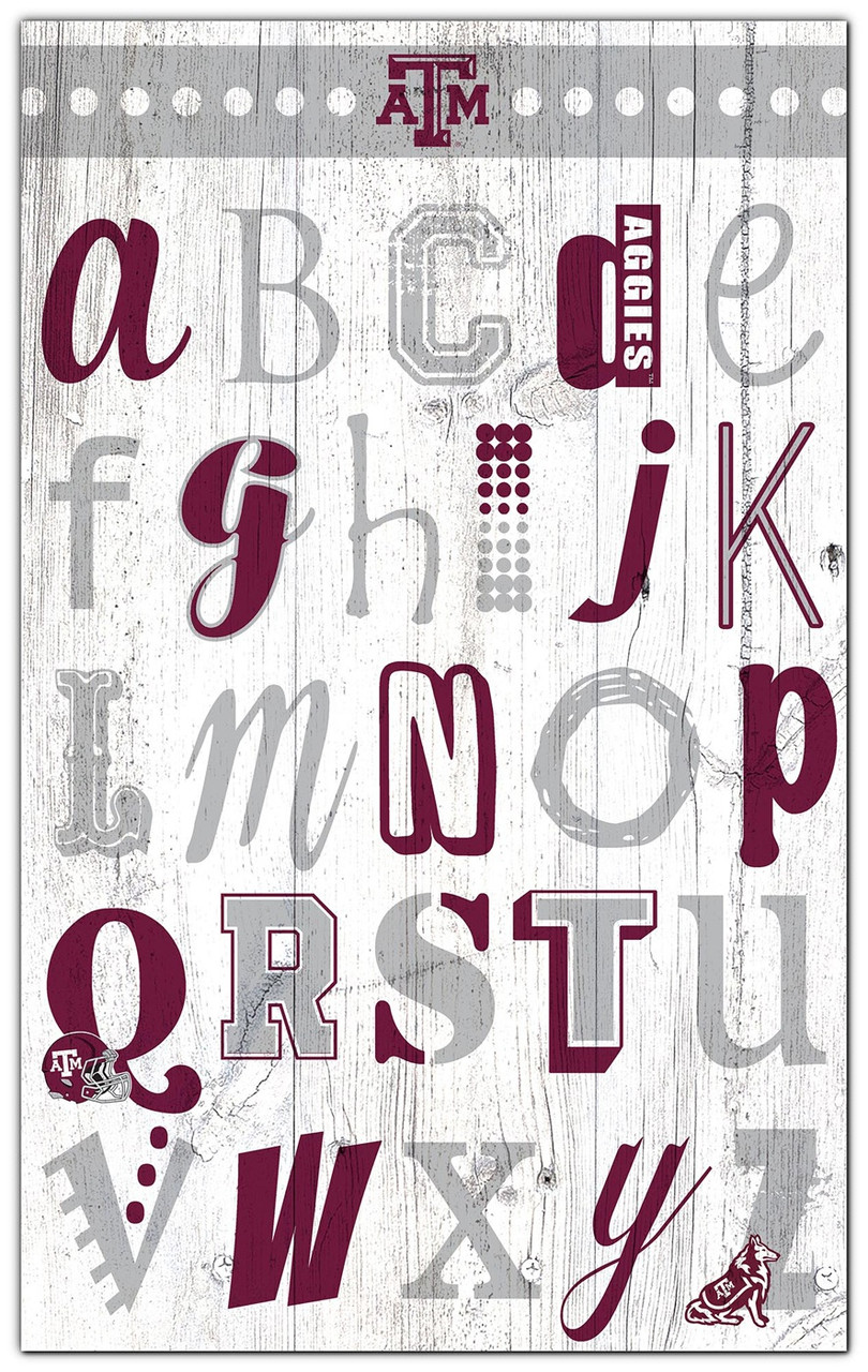 Texas A&M Aggies Alphabet 11" x 19" Sign - Sports Unlimited