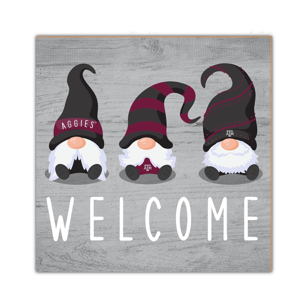 Texas A&M Aggies Welcome Gnomes 10" x 10" Sign - Sports Unlimited