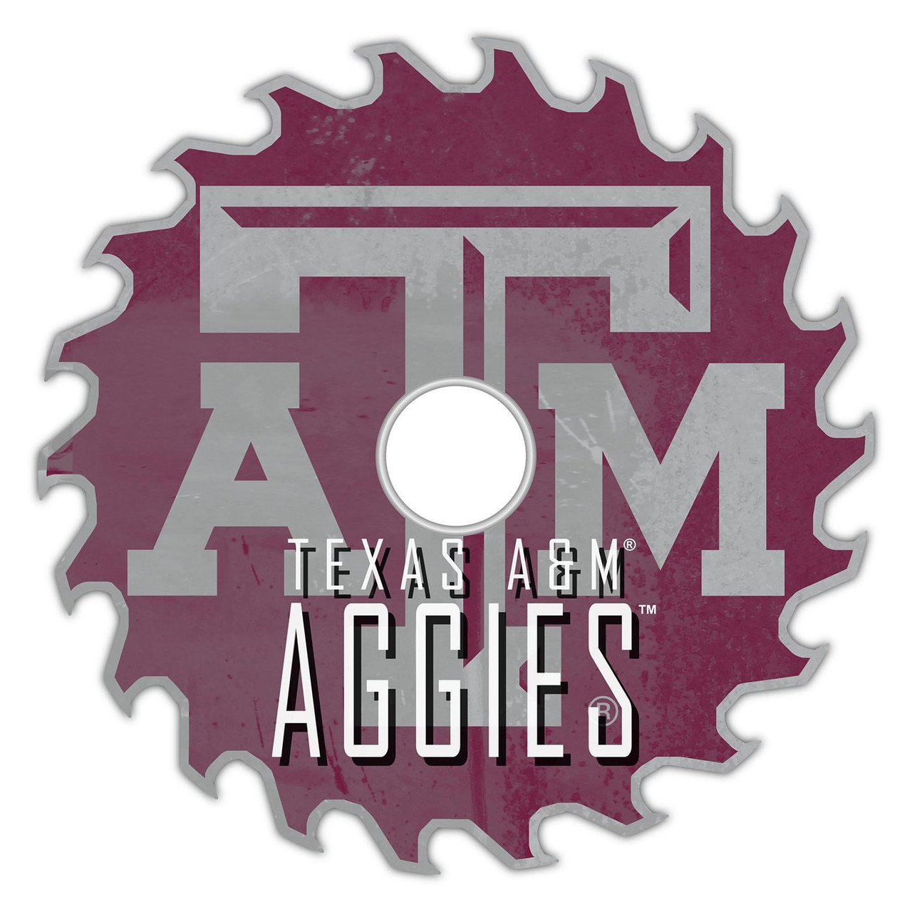 Texas A&M Aggies 12" Rustic Circular Saw Sign - Sports Unlimited